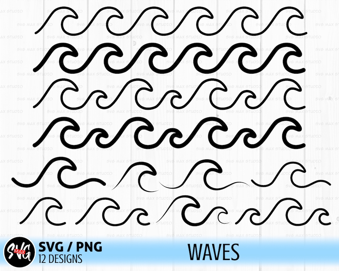 Wave Svg Bundle, Waves Svg, Png, Ocean Svg, Water Svg, Seaside Svg, Cut ...