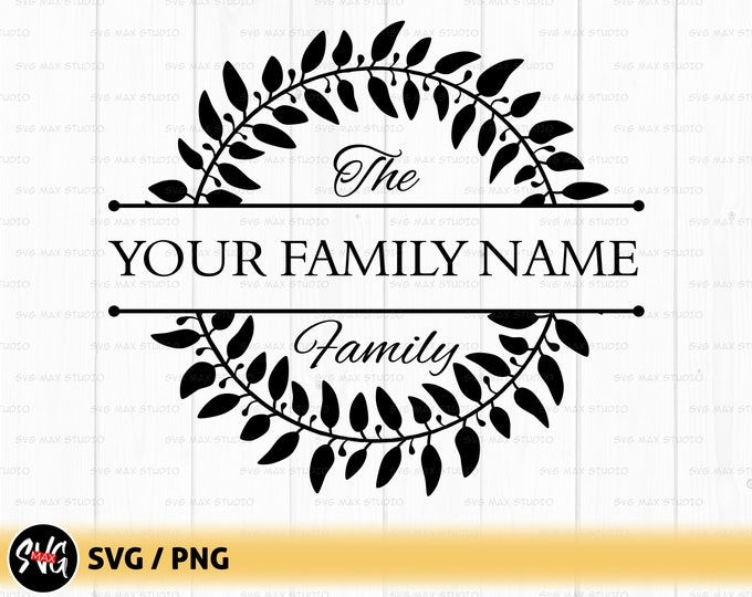 Split Wreath Svg, Floral Frame Svg, Split Monogram Frame Svg Bundle ...