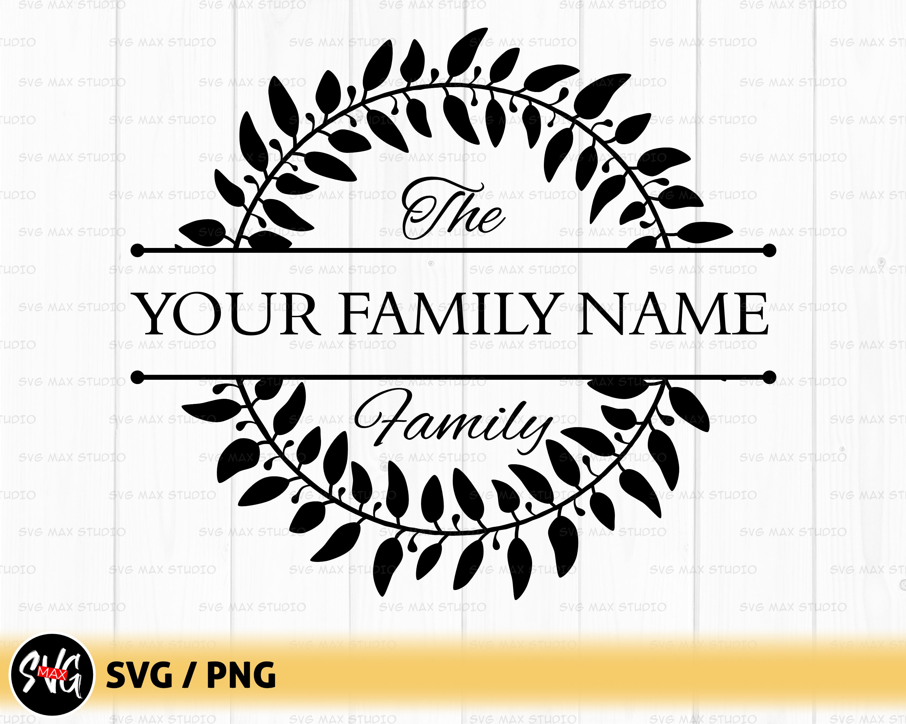 Family Name Monogram Svg Last Name Svg Split Wreath Svg | Etsy