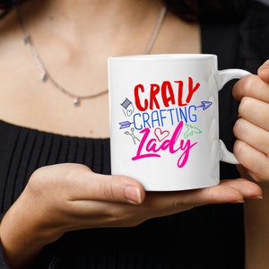 Crazy Crafting Lady Svg, Crafty Svg, Funny Crafting Shirt Svg, Craft ...