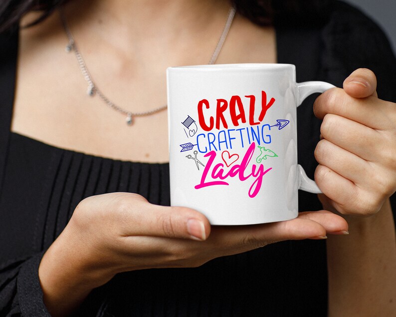 Crazy Crafting Lady Svg Crafty Svg Funny Crafting Shirt Svg - Etsy