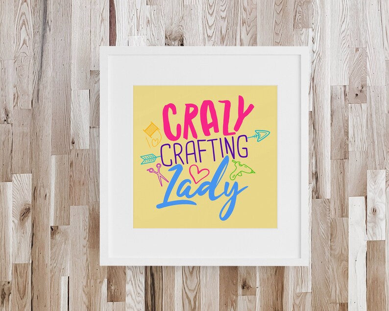Crazy Crafting Lady Svg Crafty Svg Funny Crafting Shirt Svg - Etsy