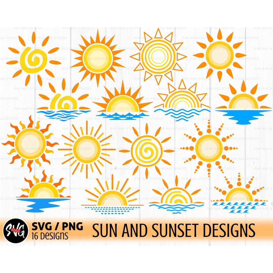 Sun Svg Png Sunset Svg Sunshine Svg Boho Sun Svg Half Sun - Etsy