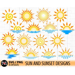 Sun Svg Png Sunset Svg Sunshine Svg Boho Sun Svg Half Sun - Etsy