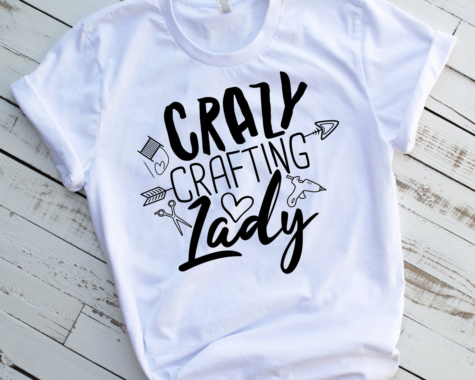 Crazy Crafting Lady Svg, Png, Crafty Svg, Funny Crafting Shirt Svg ...