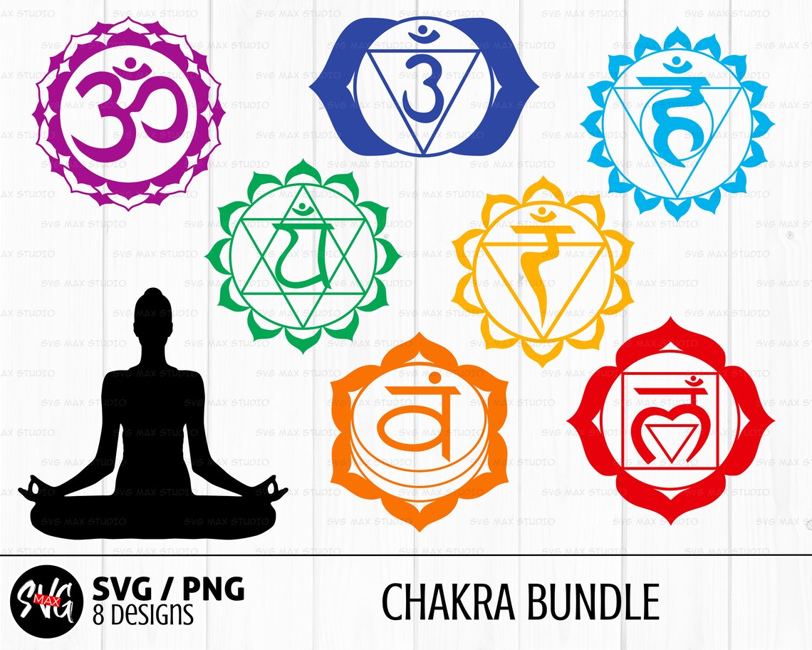 Chakra Svg Bundle Yoga Svg Meditation Svg Kundalini Svg - Etsy
