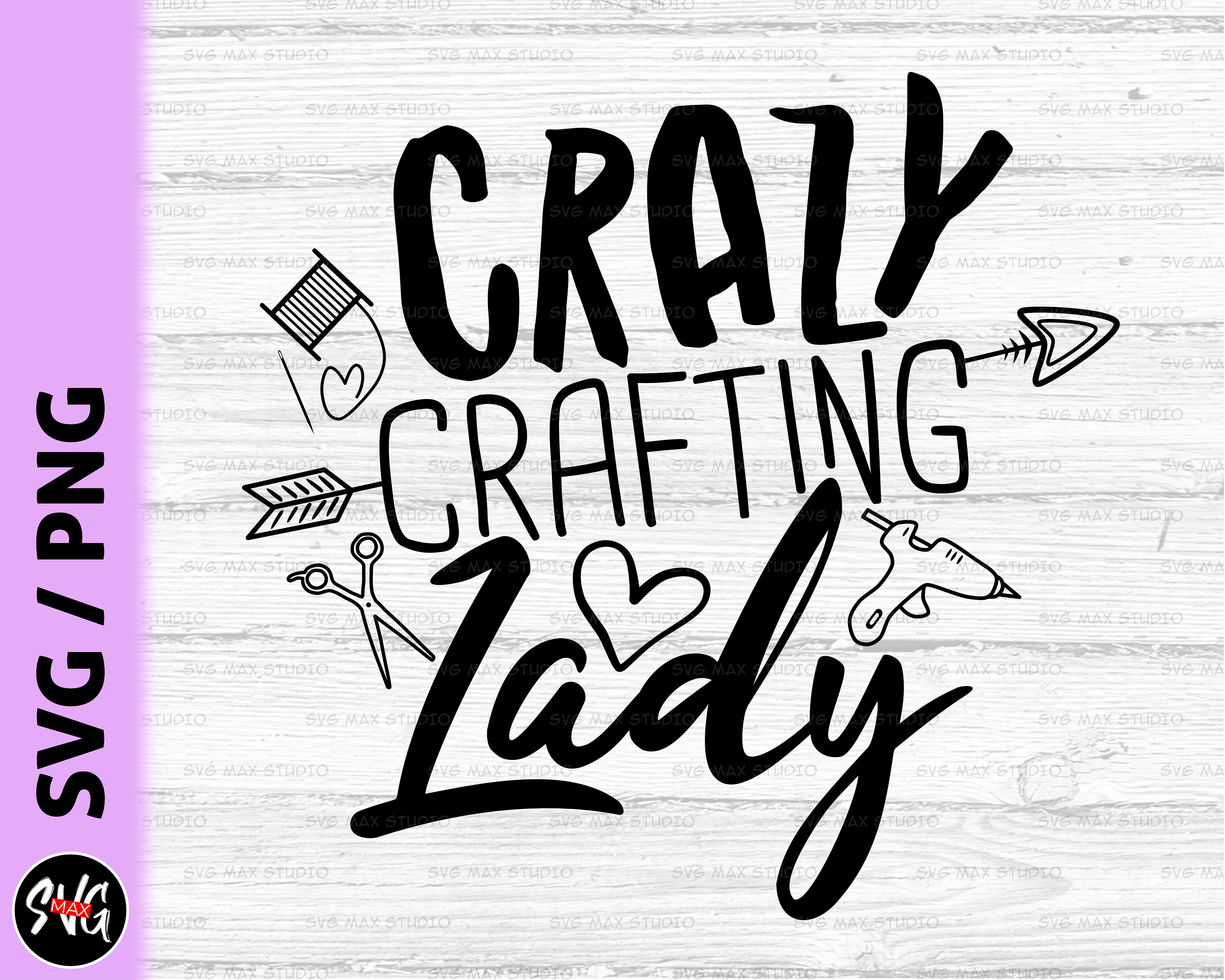 Crazy Crafting Lady Svg Png Crafty Svg Funny Crafting Shirt - Etsy