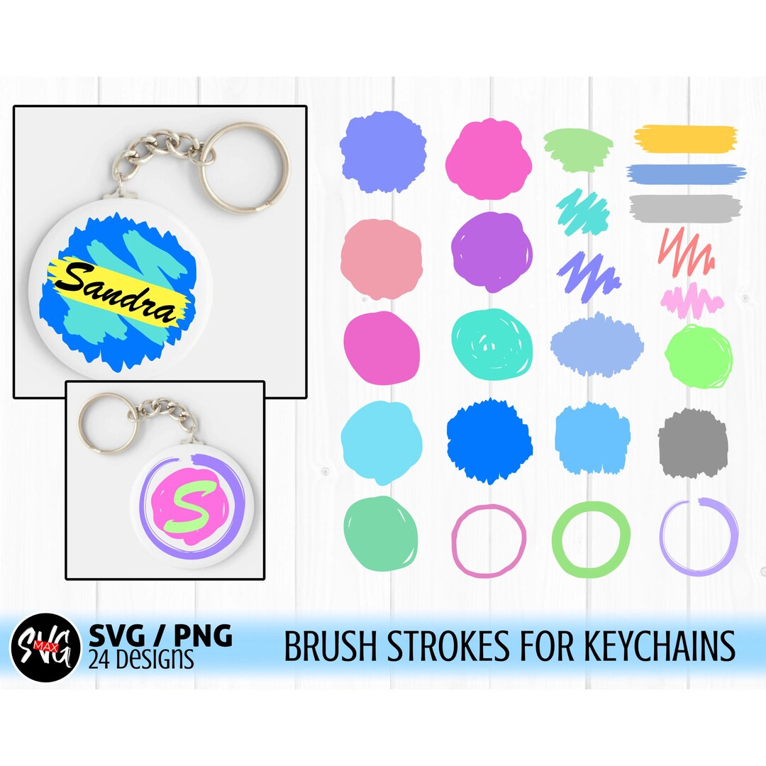 Keychain Svg Brush Stroke Svg Keychain Pattern Svg Paint - Etsy