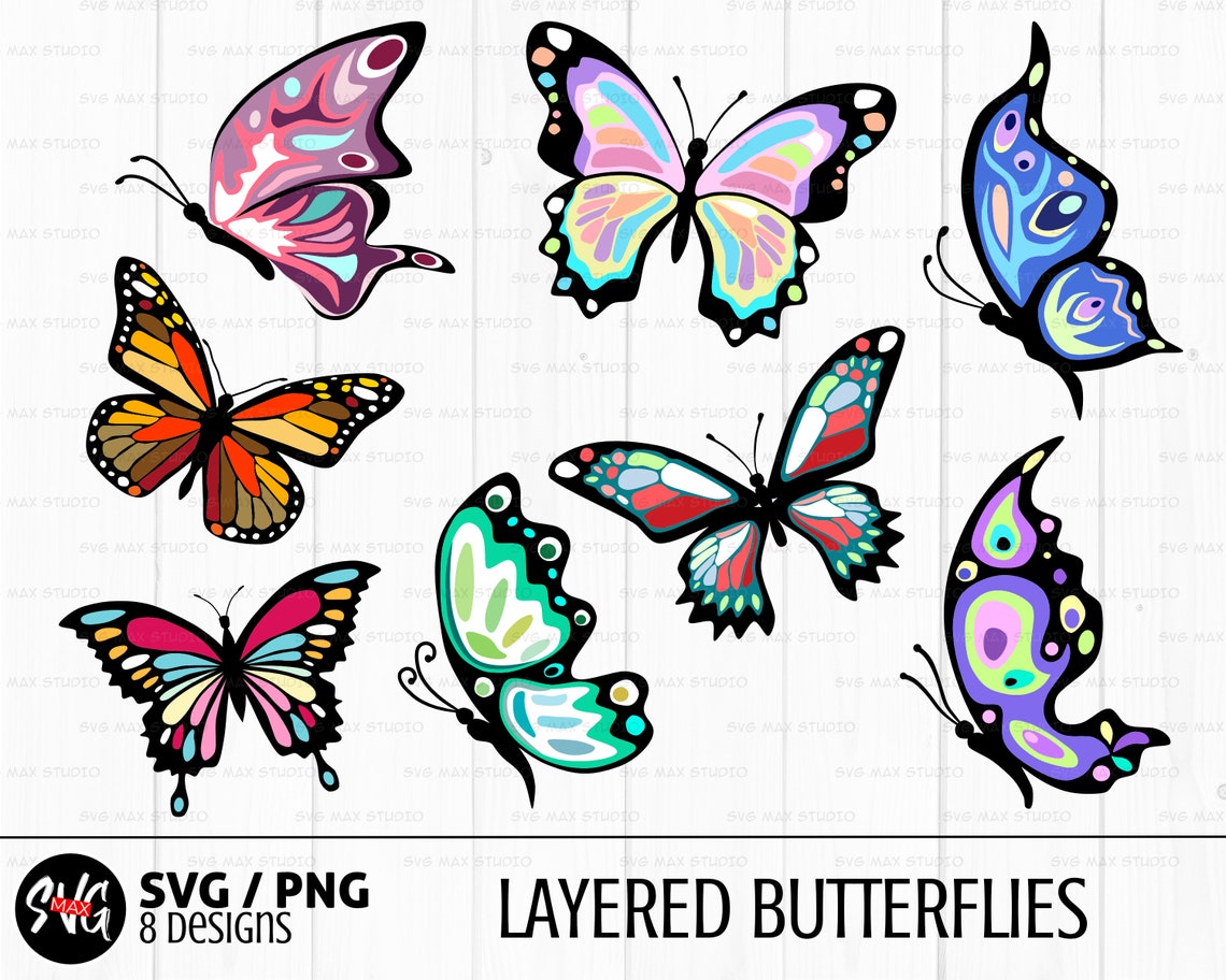 Butterfly Svg Bundle Butterflies Svg Butterfly Png Layered - Etsy Canada