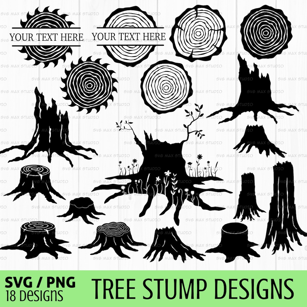 Tree Stump Svg, Wood Slice Svg, Tree Trunk Svg, Wood Log Svg, Tree Ring ...