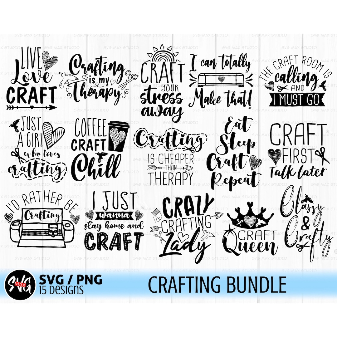 Crafty Svg Bundle, Craft Svg, Crafting Svg, Funny Crafting Shirt Svg ...