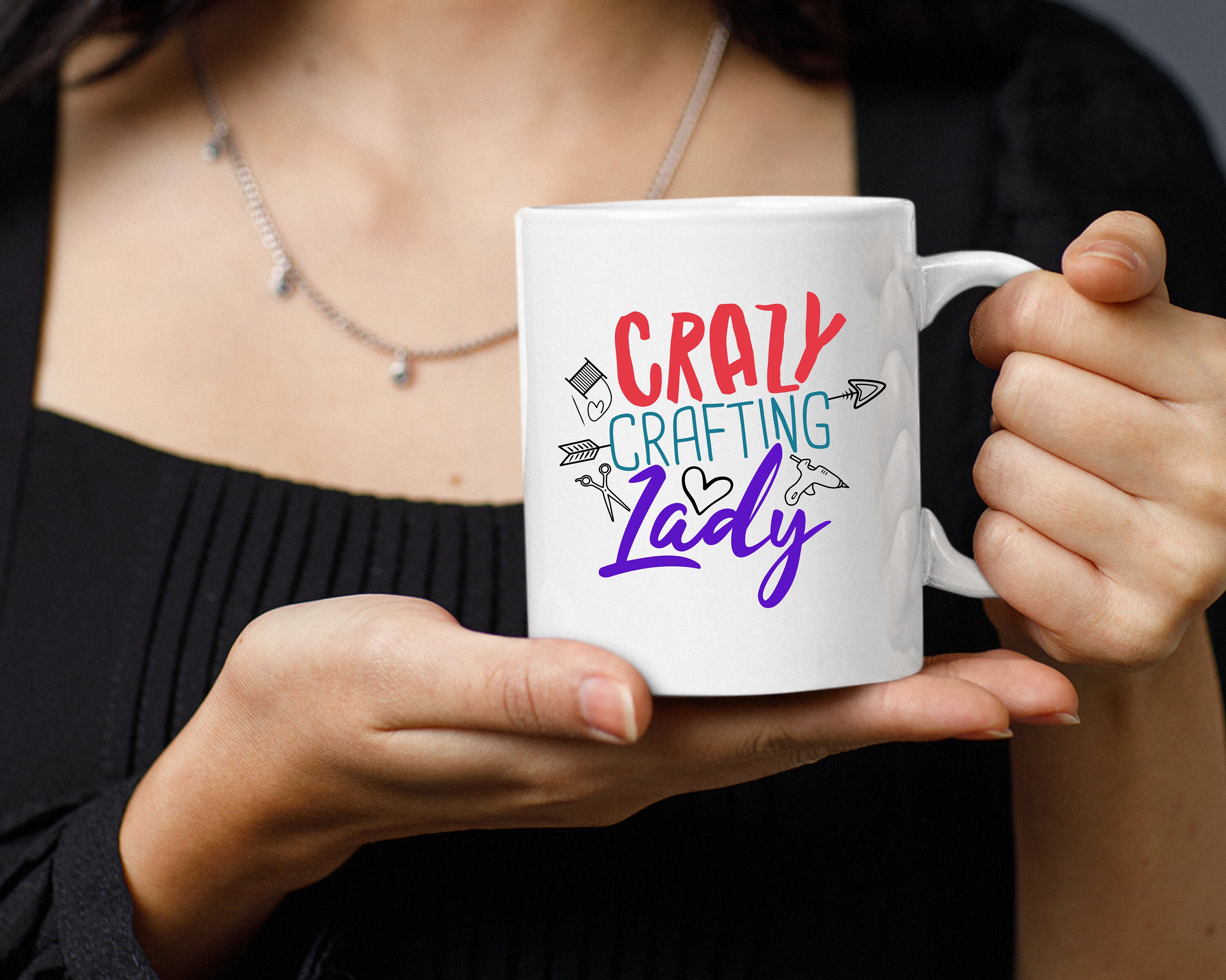 Crazy Crafting Lady Svg Png Crafty Svg Funny Crafting Shirt - Etsy