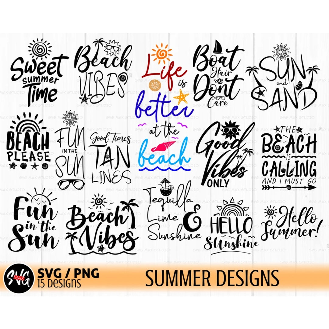 Summer Svg Bundle, Beach Svg, Vacation Svg, Hello Summer Svg, Lake Svg ...