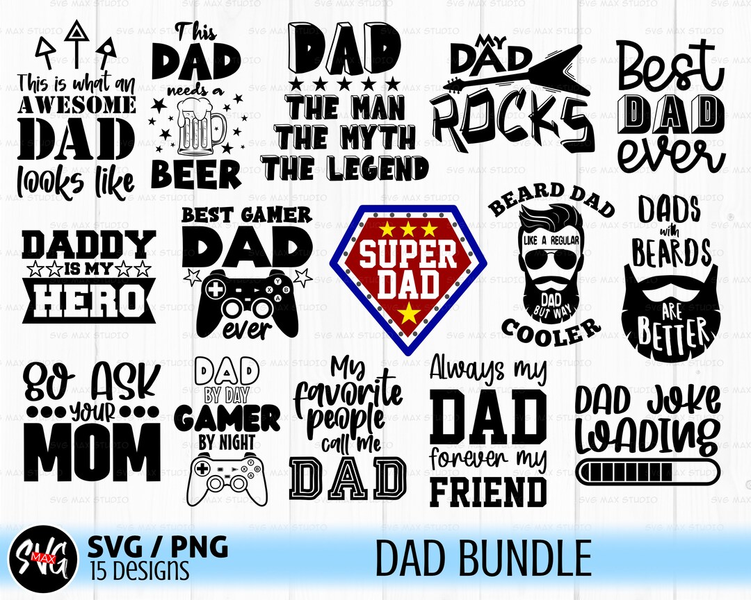 Dad Svg Bundle Fathers Day Svg Papa Svg Dad Life Svg Best - Etsy