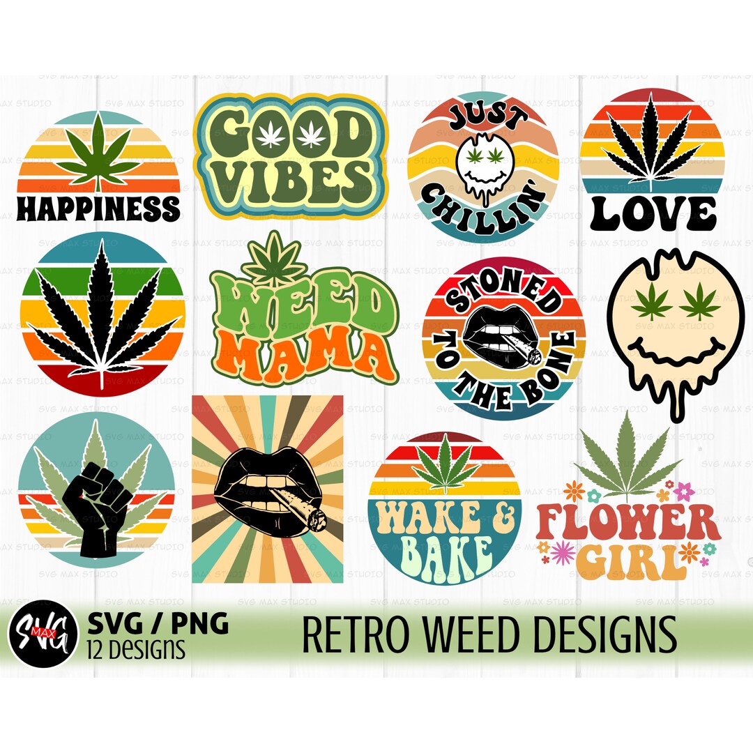 Retro Weed Svg Bundle, PNG, Weed Quotes Svg, Stoner Svg, Blunt Svg ...