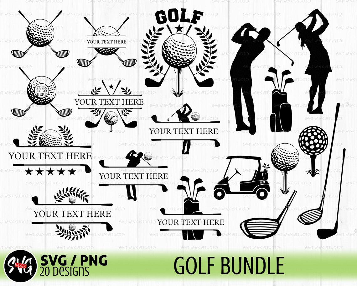 Golf Svg Bundle Golf Monogram Svg Split Monogram Svg Golf - Etsy