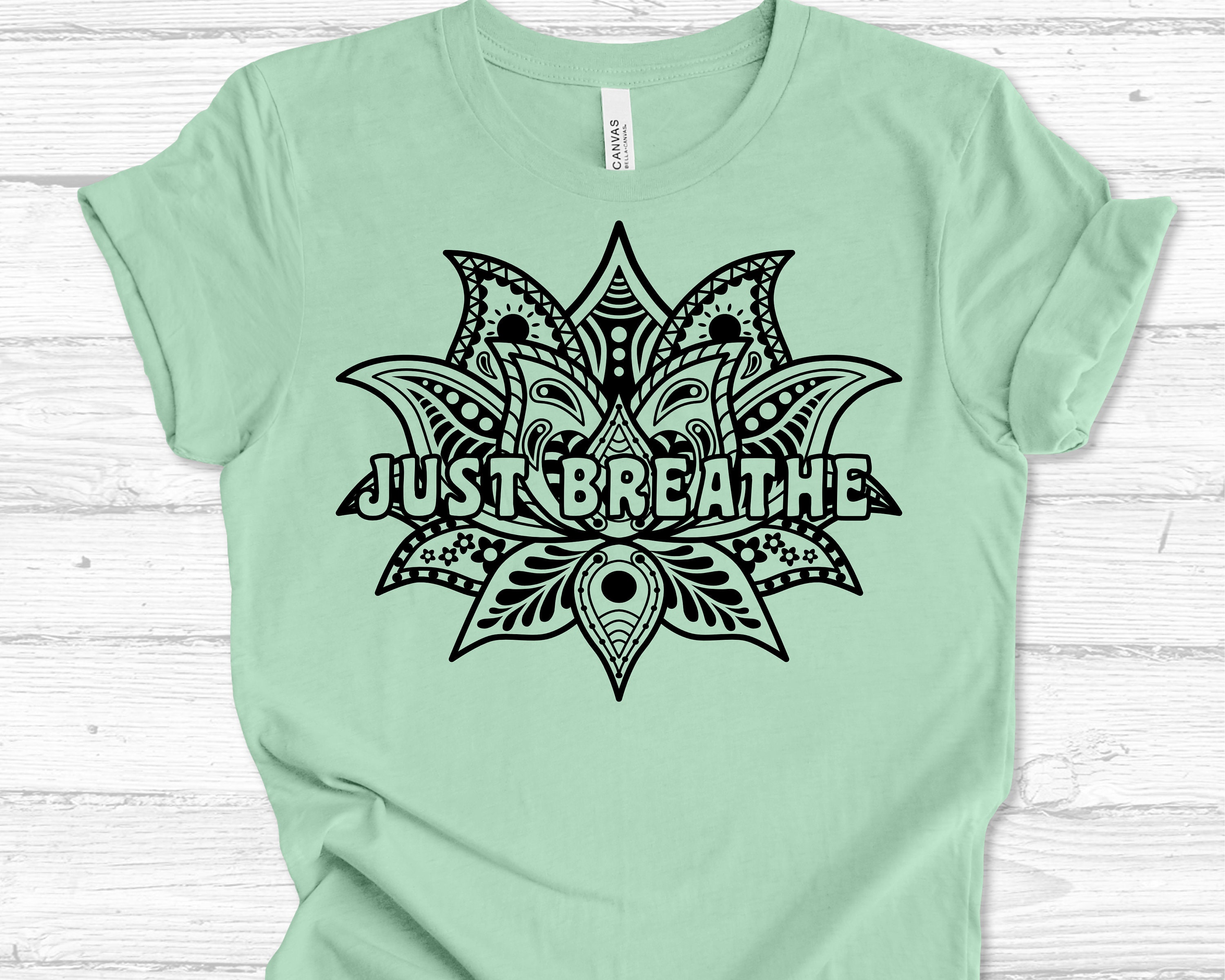 Just Breathe Svg, Yoga Svg, Lotus Svg, Meditation Svg, Mandala Svg ...