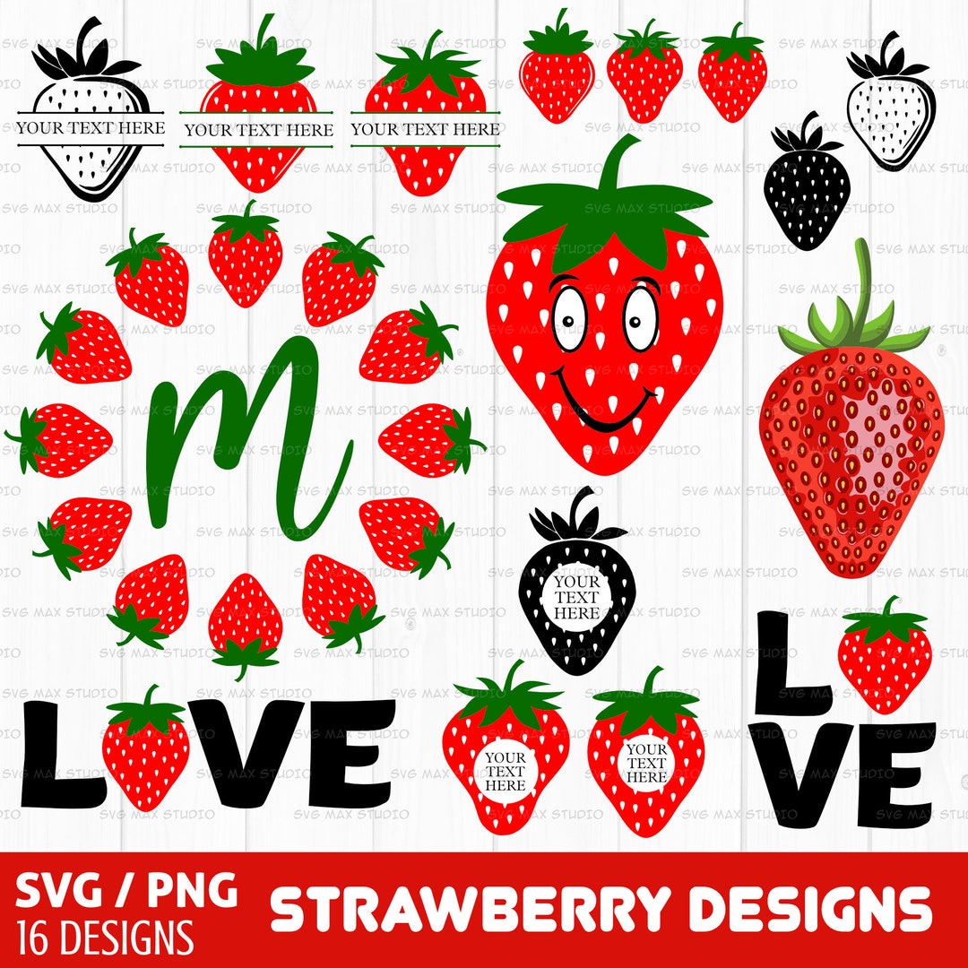 Strawberry Svg Bundle, Fruit Svg, Summer Fruit Svg, Strawberry Clipart ...