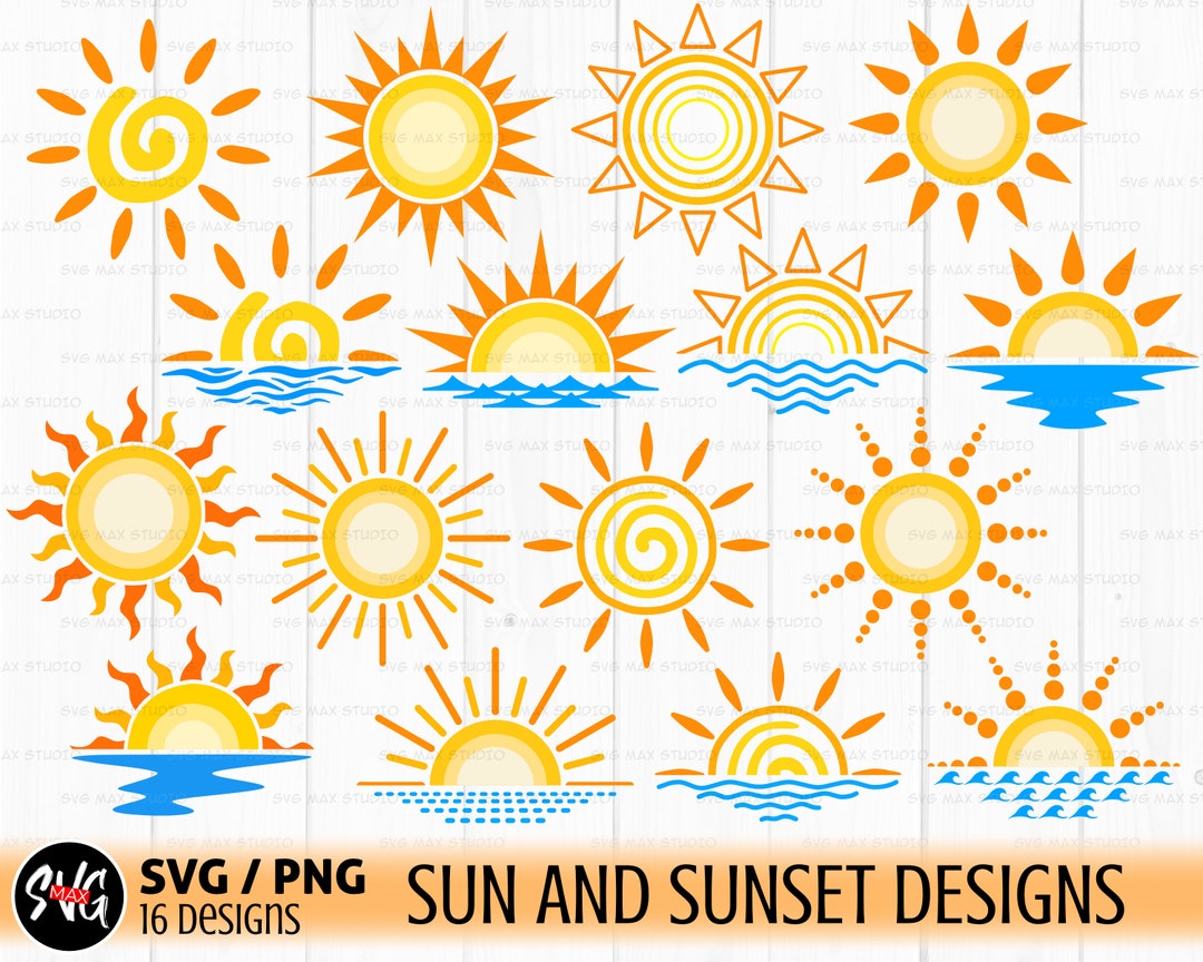 Sun Svg Png Sunset Svg Sunshine Svg Boho Sun Svg Half Sun - Etsy