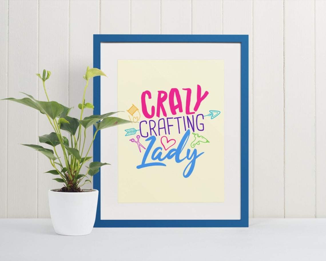 Crazy Crafting Lady Svg Crafty Svg Funny Crafting Shirt Svg - Etsy