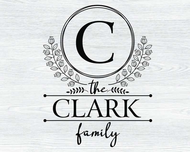 Family Name Monogram Svg Last Name Svg Split Wreath Svg - Etsy