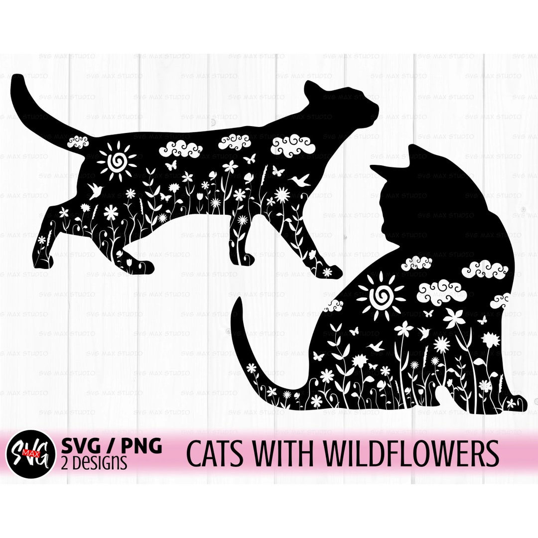 Floral Cat Svg Flower Cat Svg Animal Mandala Svg Flower - Etsy