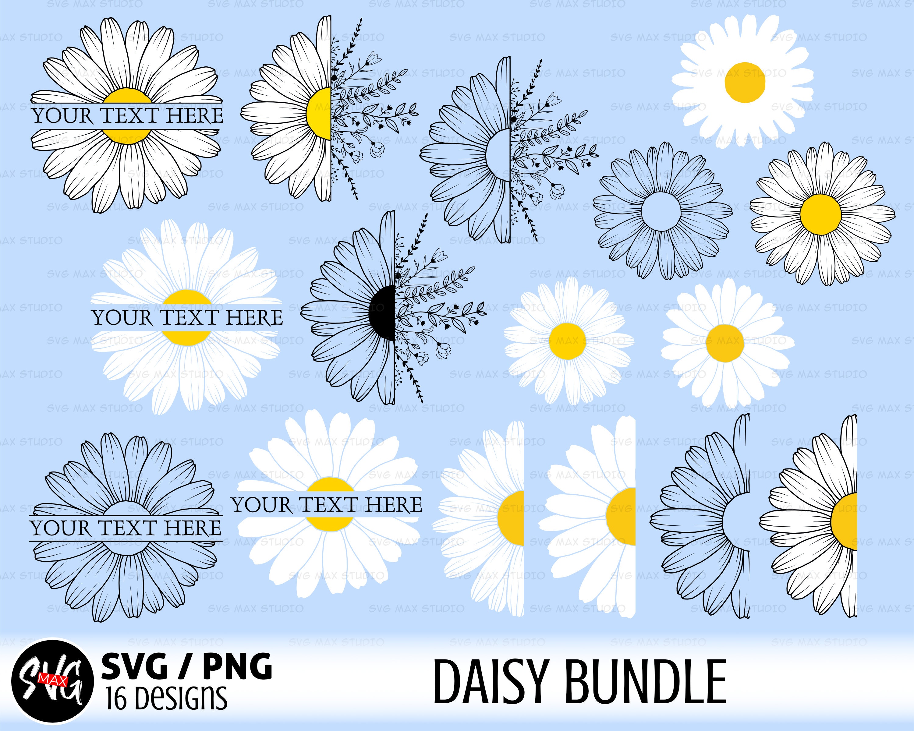 Daisy Svg Wildflower Svg Daisy Clipart Split Monogram Svg - Etsy