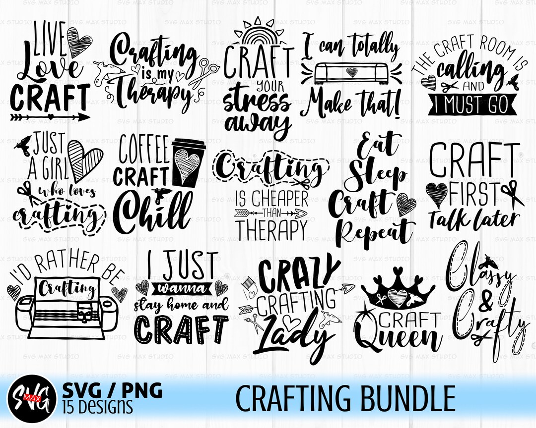 Crafty Svg Bundle Craft Svg Crafting Svg Funny Crafting - Etsy UK