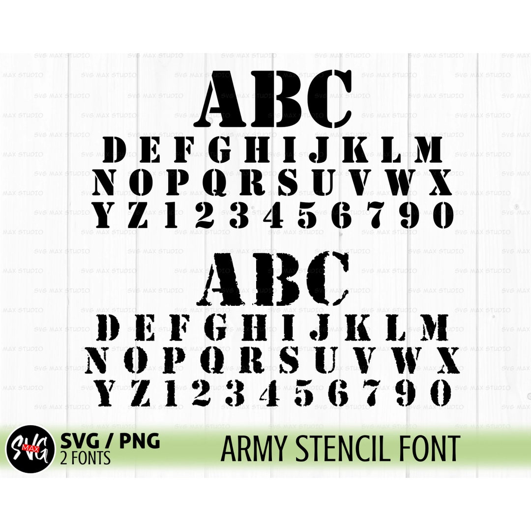 Army Font Svg, Stencil Font Svg, Cut Files Font for Cricut Silhouette ...