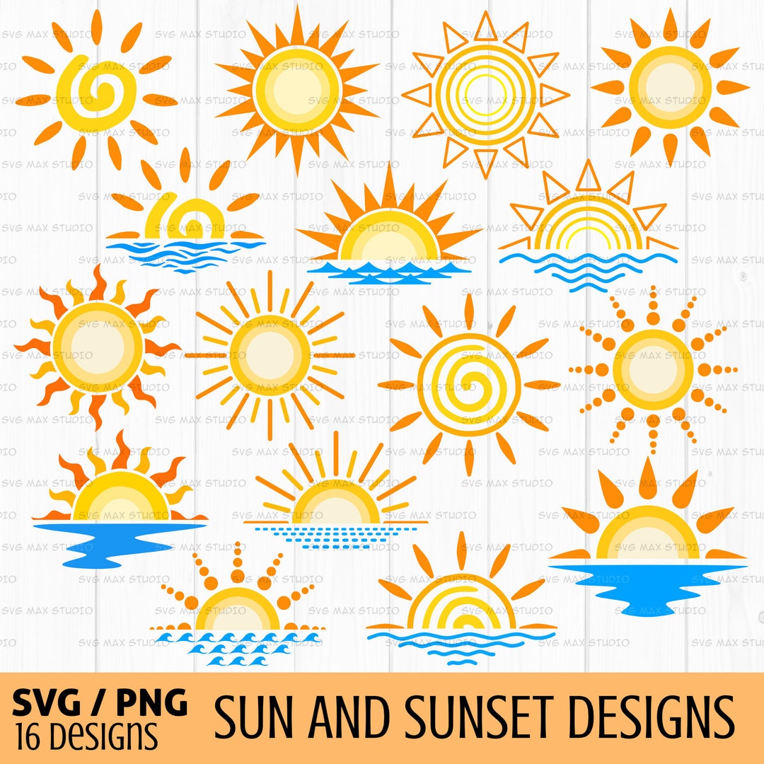 Sun Svg, Png, Sunset Svg, Sunshine Svg, Boho Sun Svg, Half Sun Svg ...