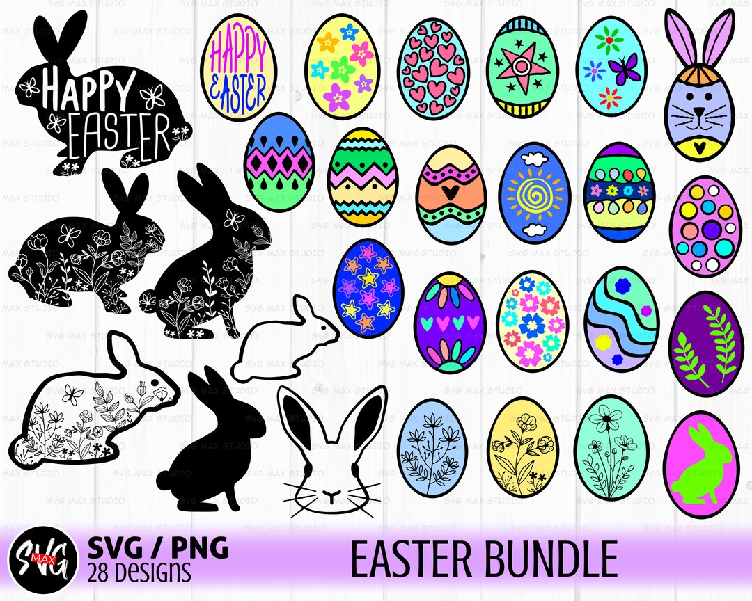 Easter Svg Bundle Easter Bunny Svg Happy Easter Svg Png - Etsy