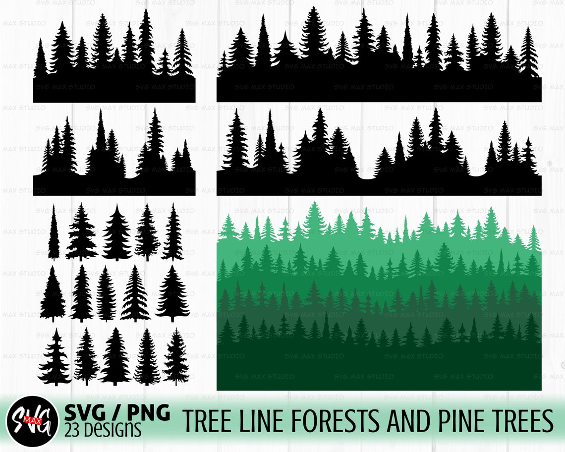 Forest Svg Pine Tree Svg Christmas Tree Svg Tree Line Svg - Etsy