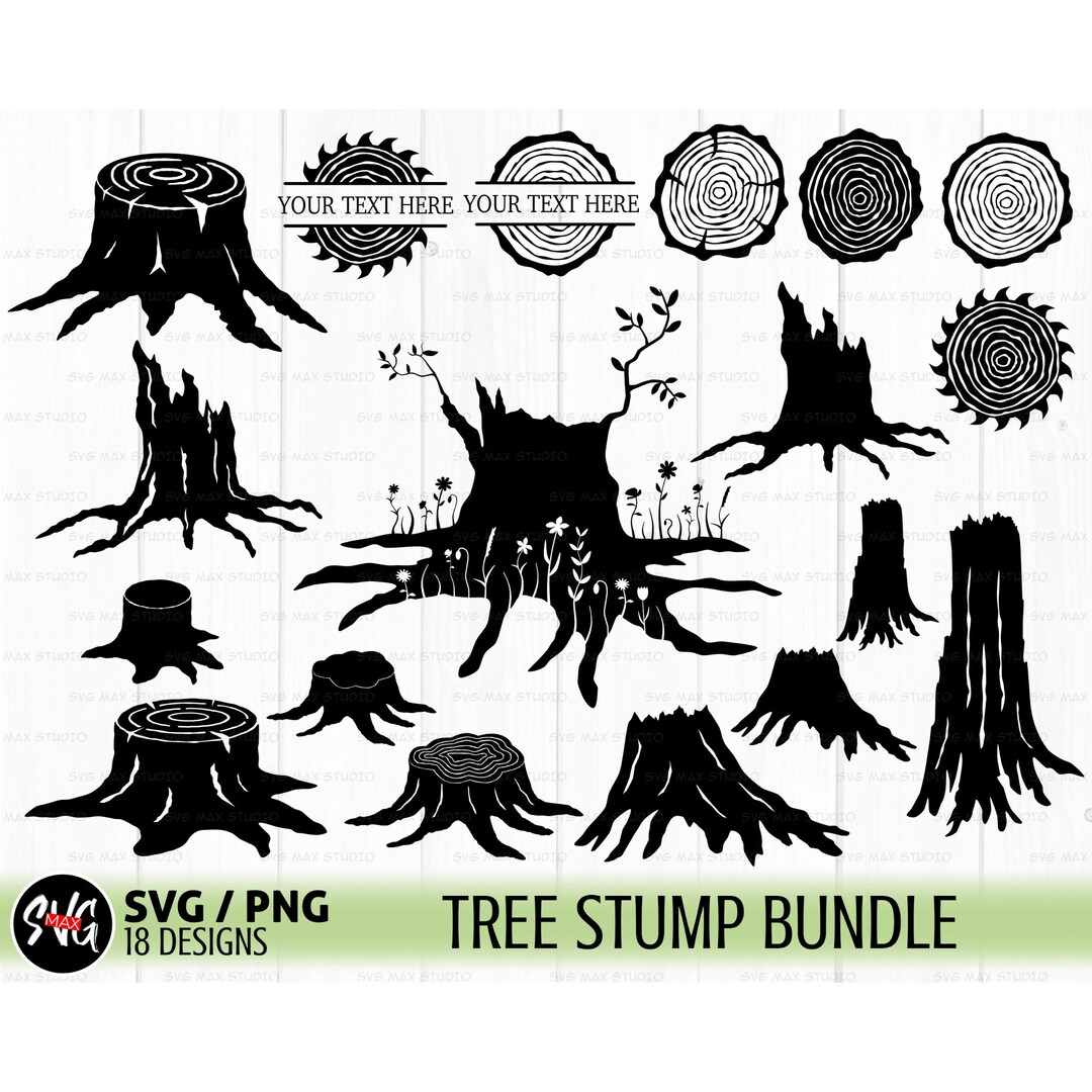 Tree Stump Svg, Wood Slice Svg, Tree Trunk Svg, Wood Log Svg, Tree Ring ...