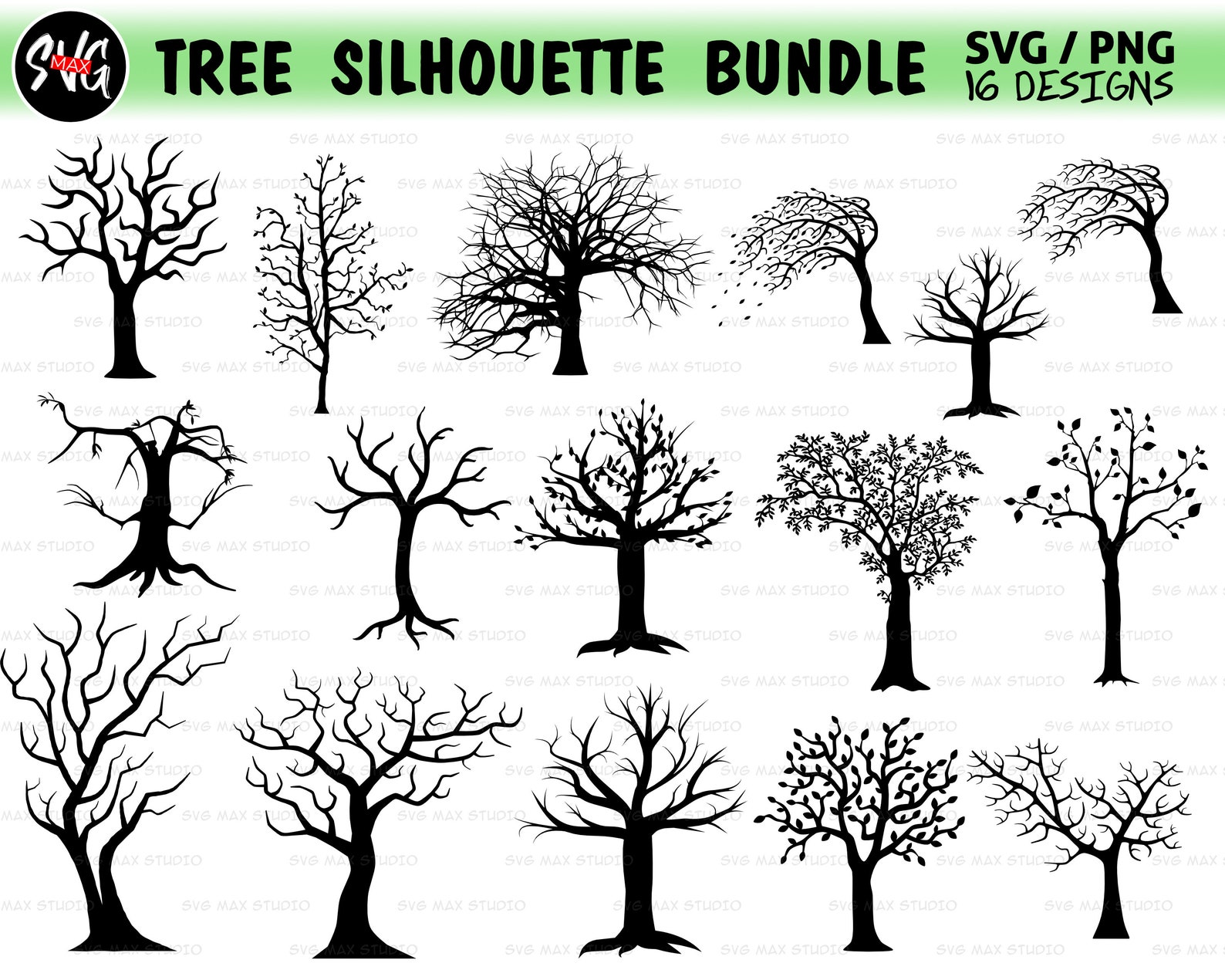 Tree svg bundle woodland svg png forest svg bundle camping | Etsy