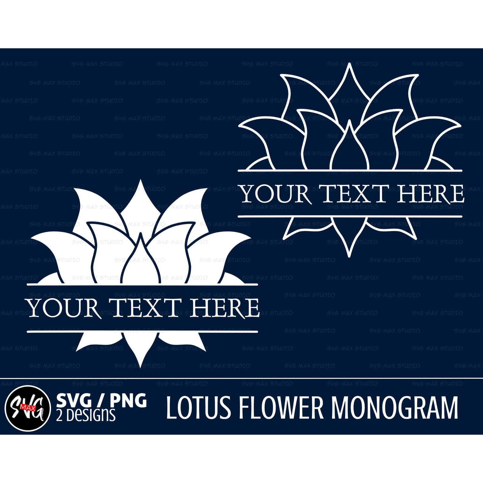 Lotus Svg, Yoga Svg, Lotus Monogram Svg, Split Monogram Svg, Lotus ...
