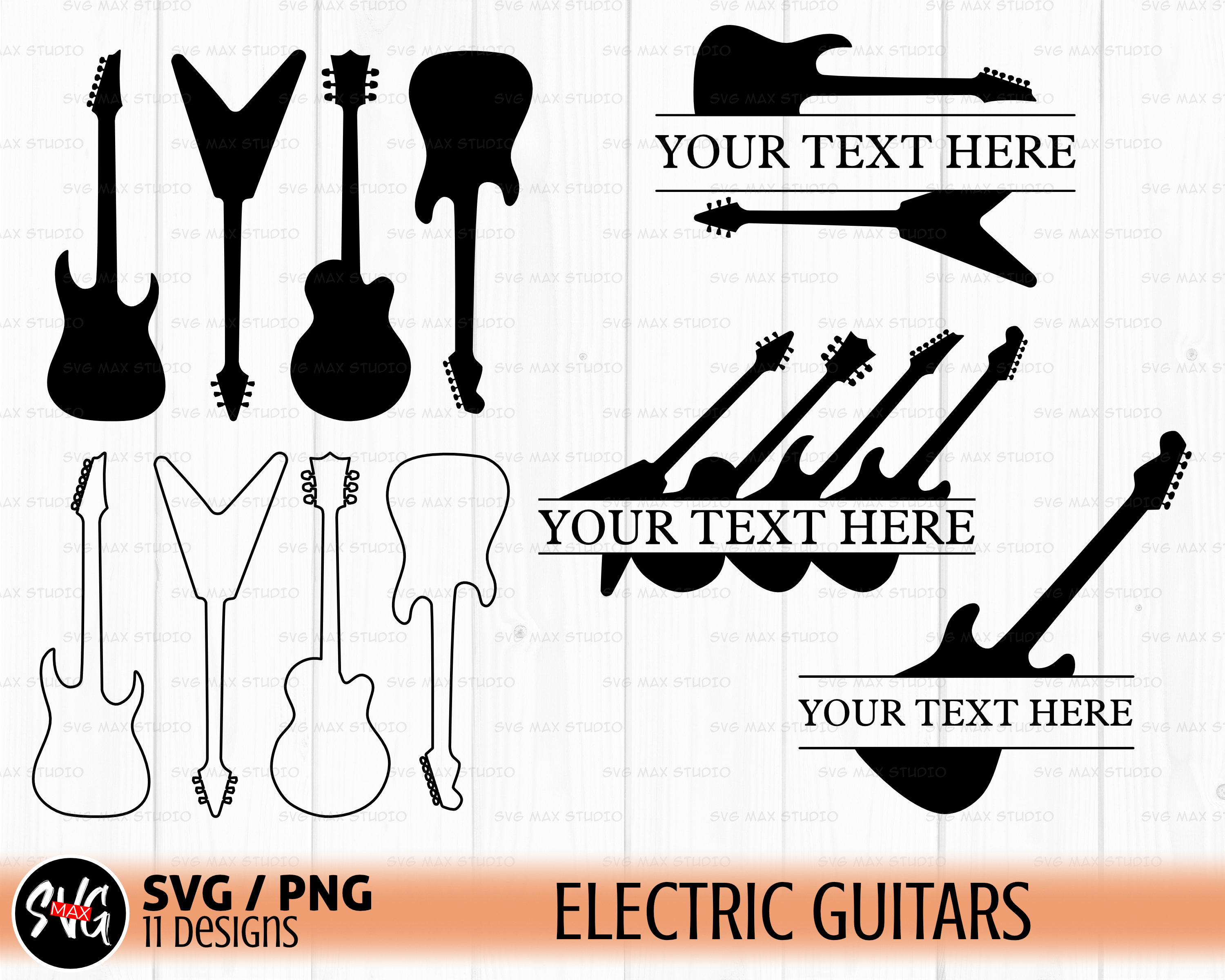 Electric Guitar Svg Bundle Music Svg Split Monogram Svg | Etsy Canada