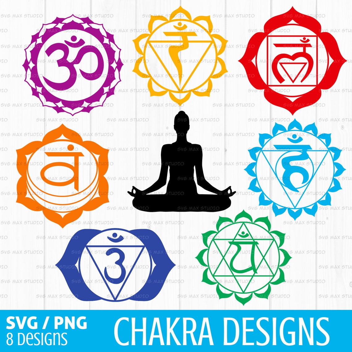 Chakra Svg Bundle, Yoga Svg, Meditation Svg, Kundalini Svg, Spiritual ...