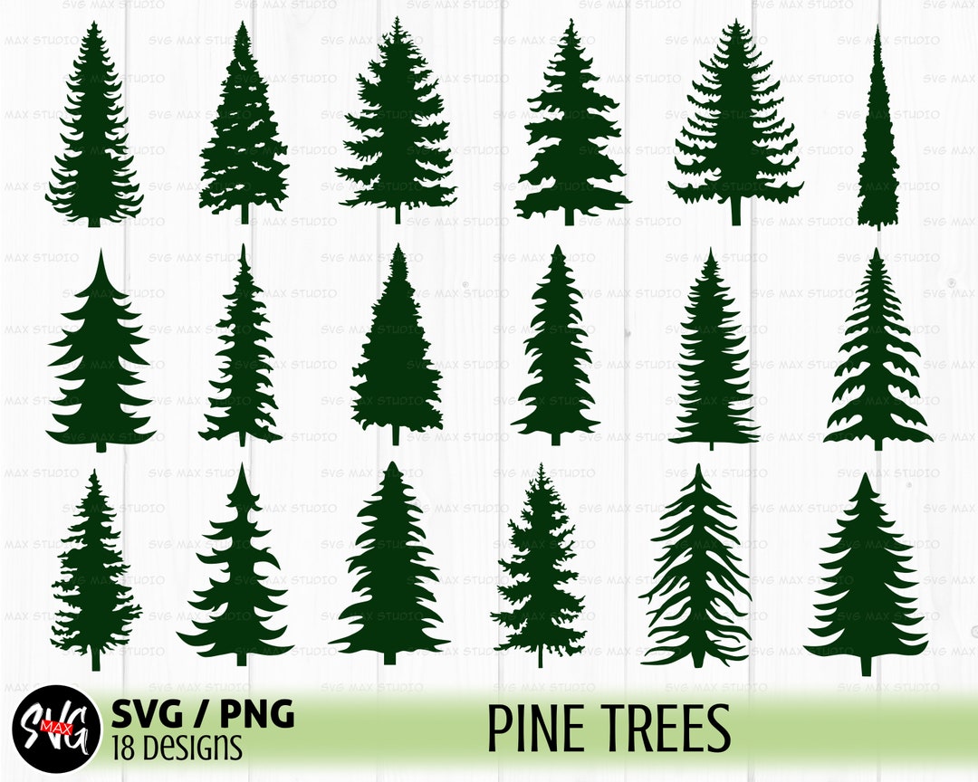 Pine Tree Svg Bundle Christmas Tree Svg Forest Svg Camping - Etsy