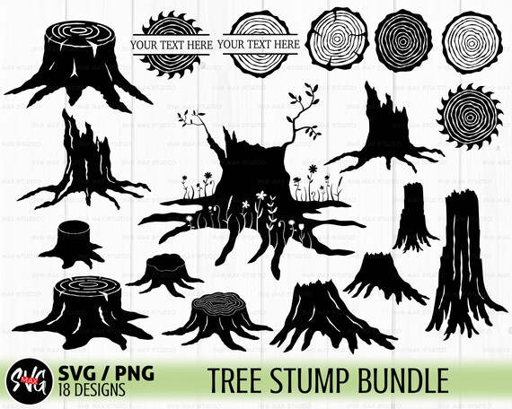 Tree Stump Svg Wood Slice Svg Tree Trunk Svg Wood Log Svg | Etsy Canada