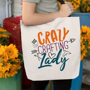 Crazy Crafting Lady Svg, Png, Crafty Svg, Funny Crafting Shirt Svg ...