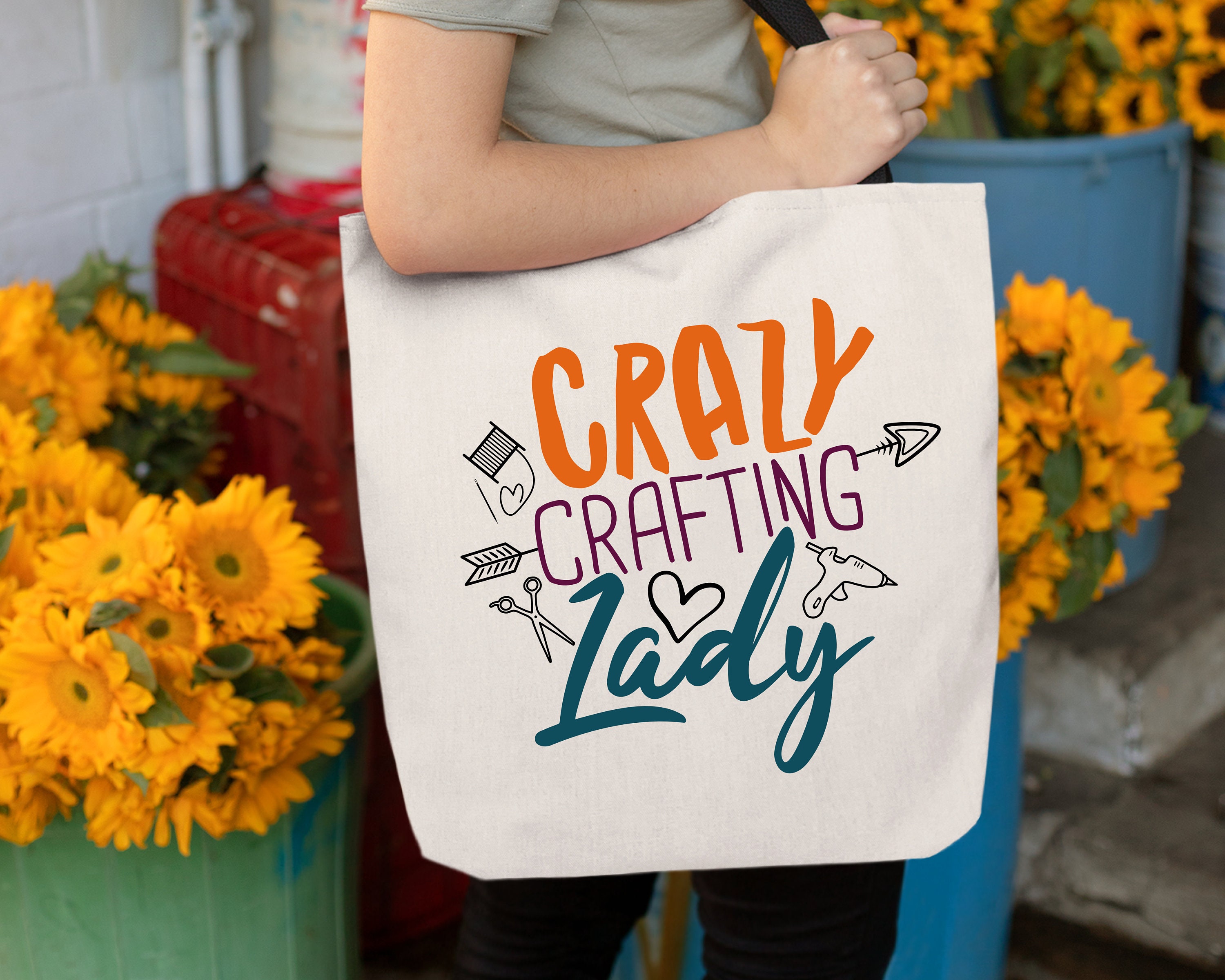 Crazy Crafting Lady Svg Png Crafty Svg Funny Crafting Shirt - Etsy