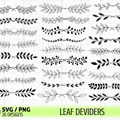 Botanical Border SVG Bundle Split Floral Frame SVG - Etsy