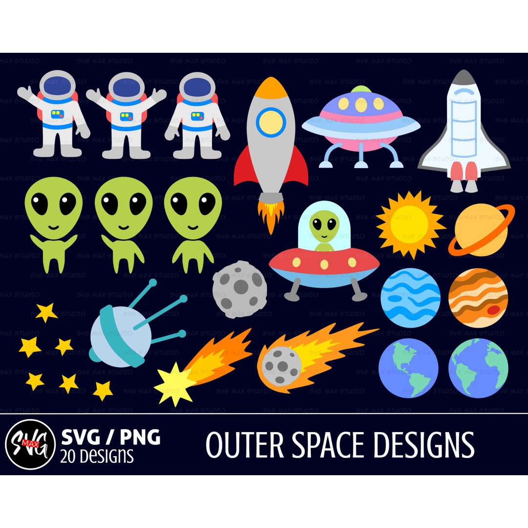 Space Svg Png, Alien, Astronaut, Planets, UFO, Planet Earth, Rocket ...