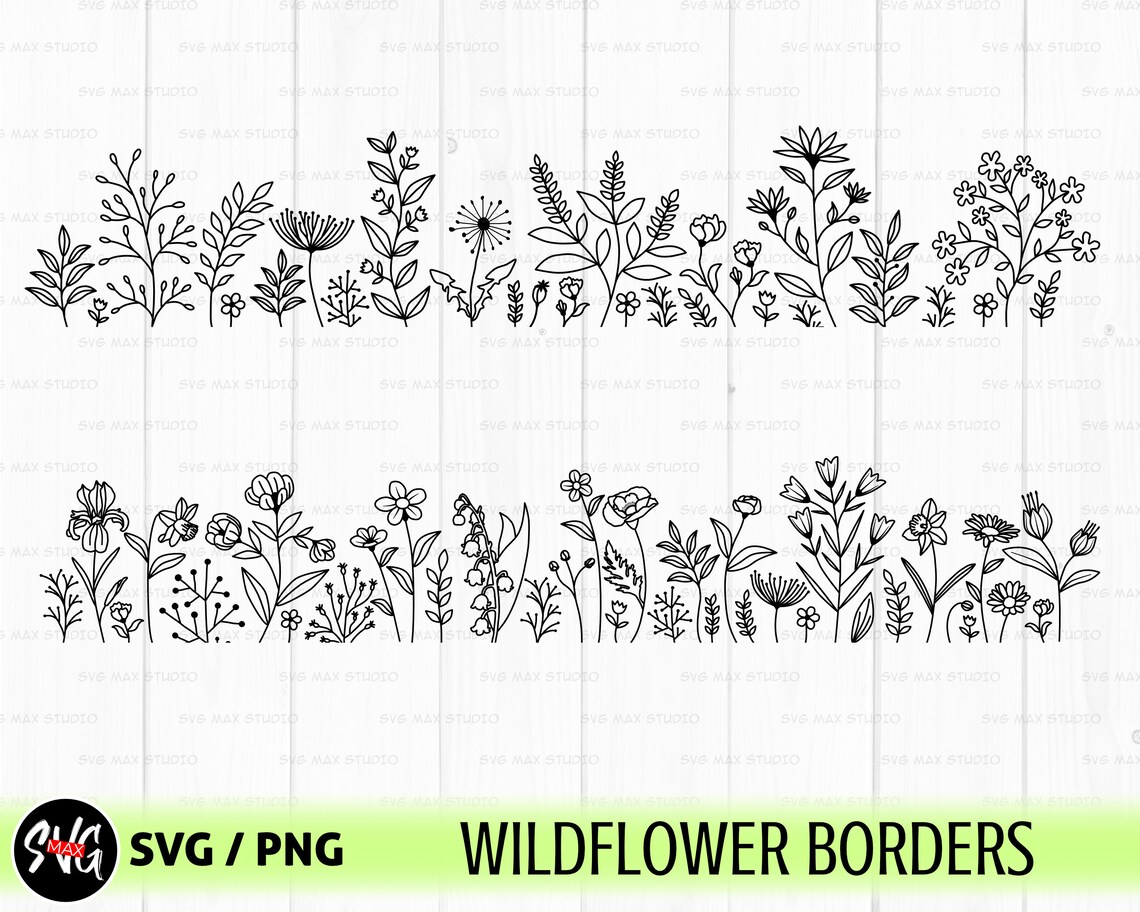 Floral Border Svg Floral Frame Svg Flower Border Svg Floral - Etsy Canada