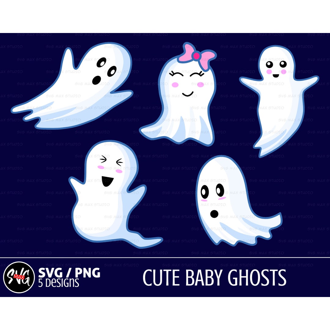 Cute Ghost Svg Bundle, Halloween Svg, Spooky Svg, Horror Svg, Happy ...