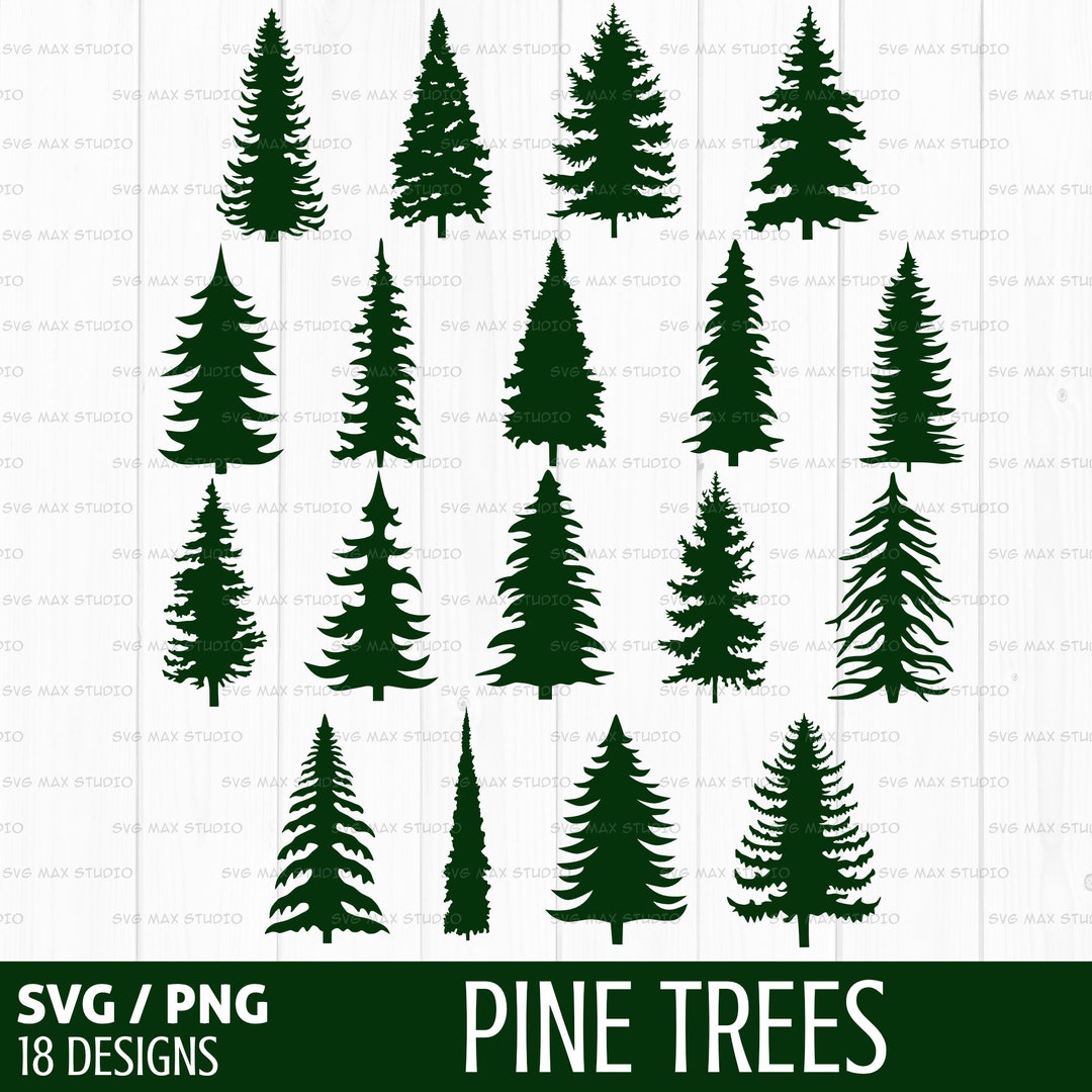 Pine Tree Svg Bundle, Christmas Tree Svg, Forest Svg, Camping Svg ...