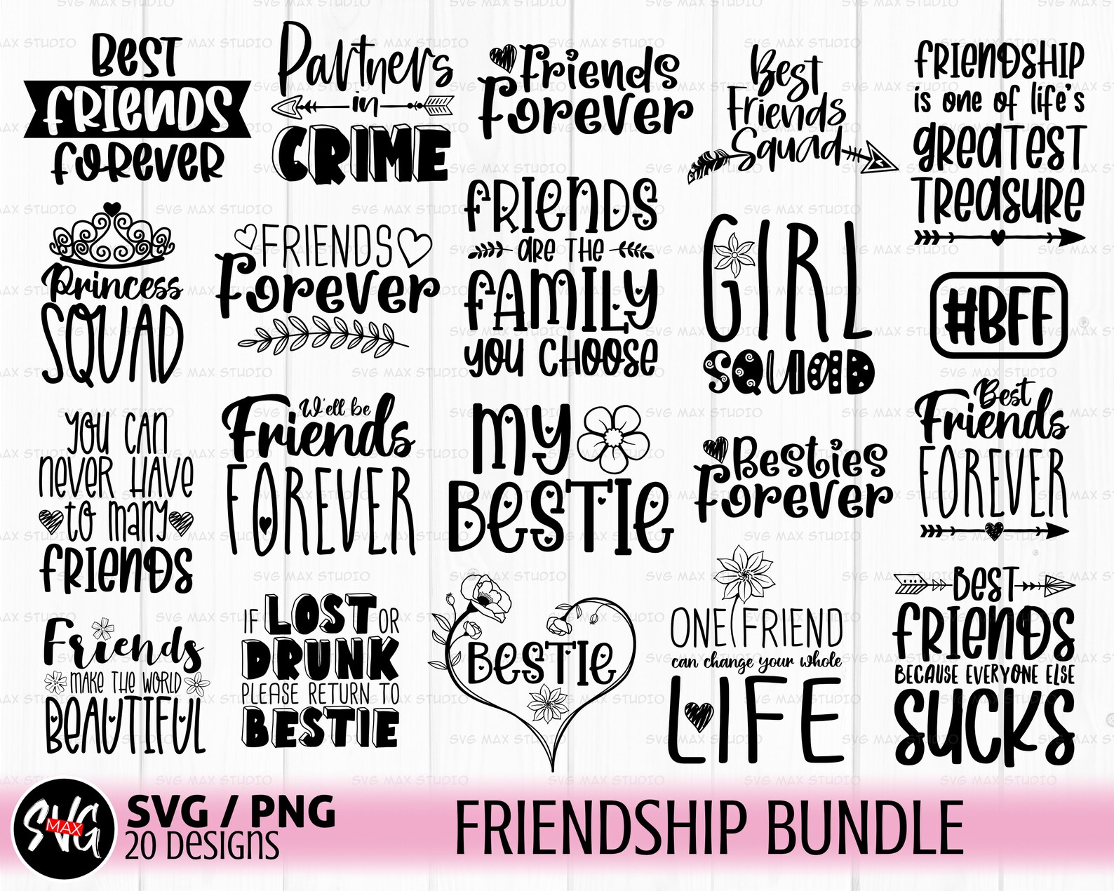 Friends Svg Bundle Bff Svg Best Friend Svg Besties Svg | Etsy