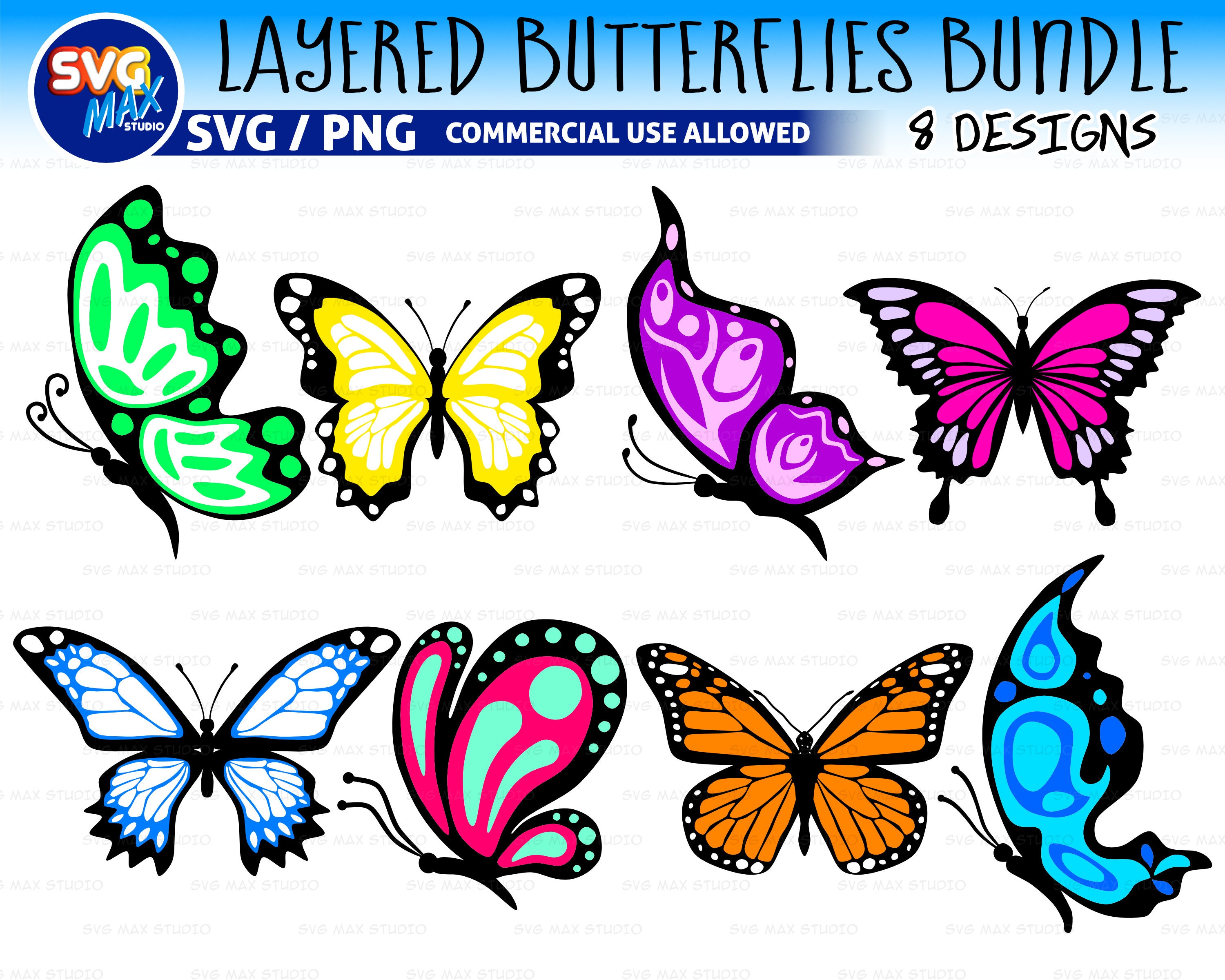 Butterfly svg bundle butterflies svg Butterfly png layered | Etsy