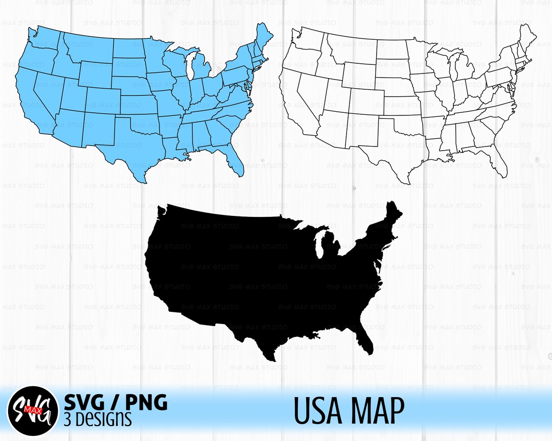 USA Map Svg, USA State Svg, United States Map Svg, 50 States Svg ...