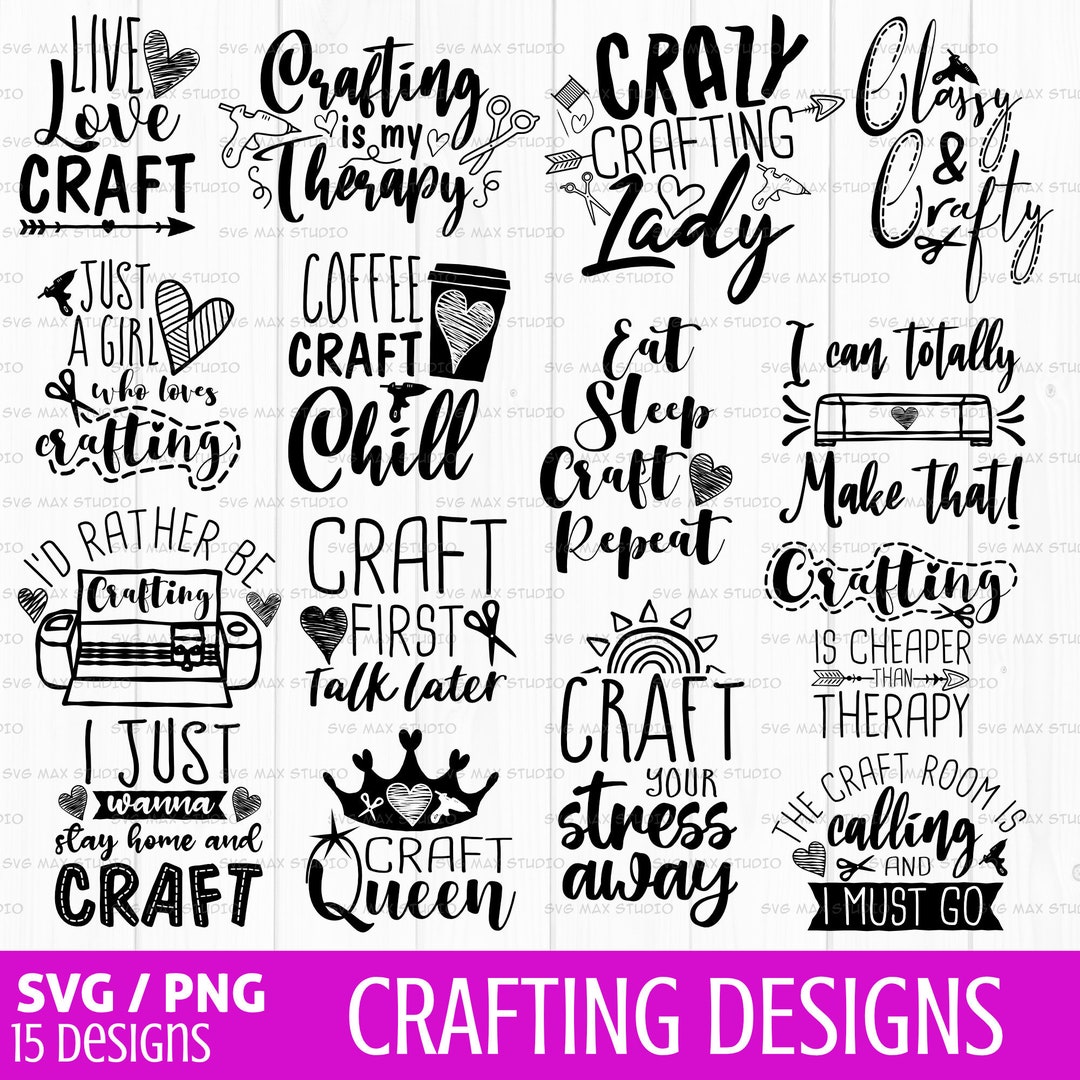 Crafty Svg Bundle, Craft Svg, Crafting Svg, Funny Crafting Shirt Svg ...